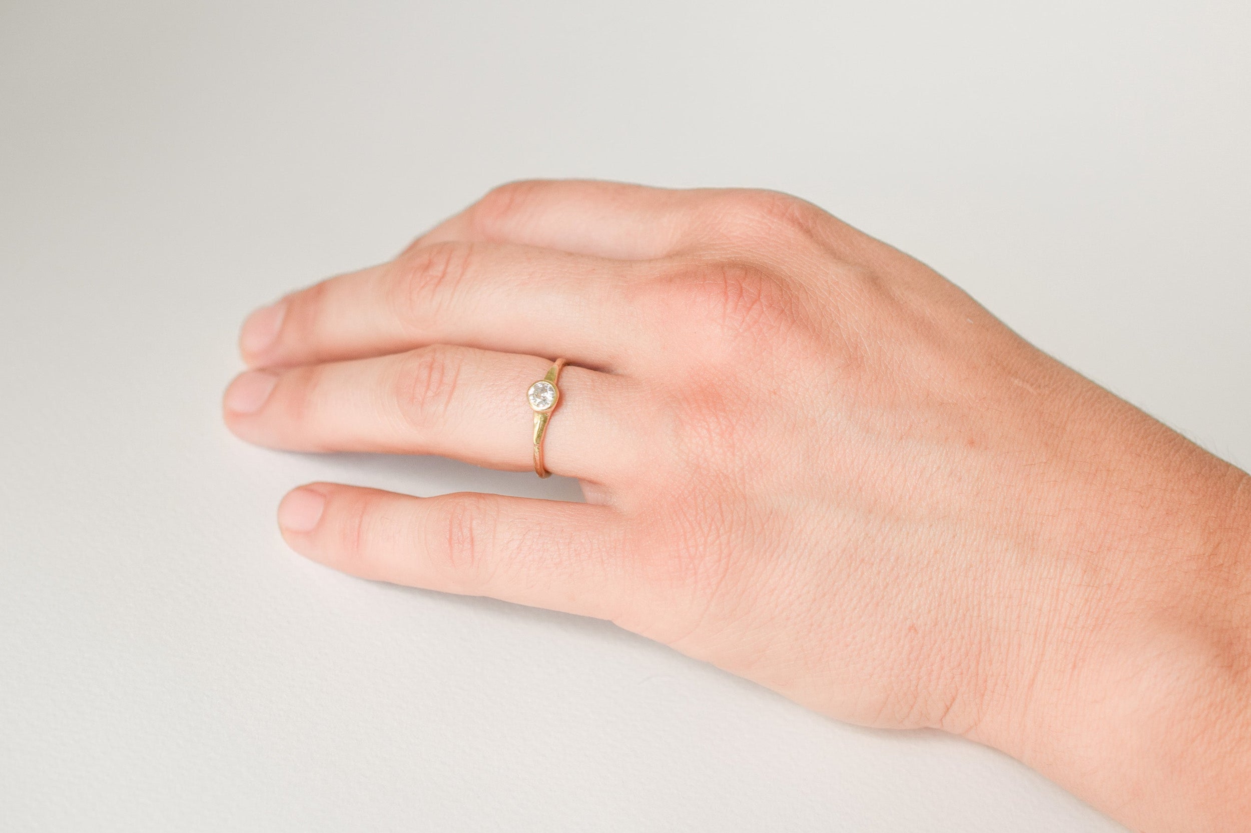 Eos Ring - 14k gold with old mine cut diamond – Kaye Blegvad
